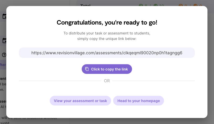 How do I create a task or assessment?