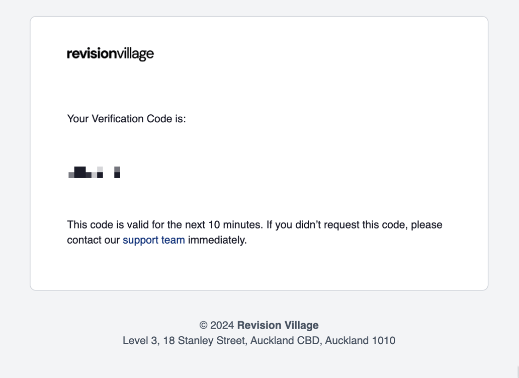 Setting up 2FA on Revision Village
